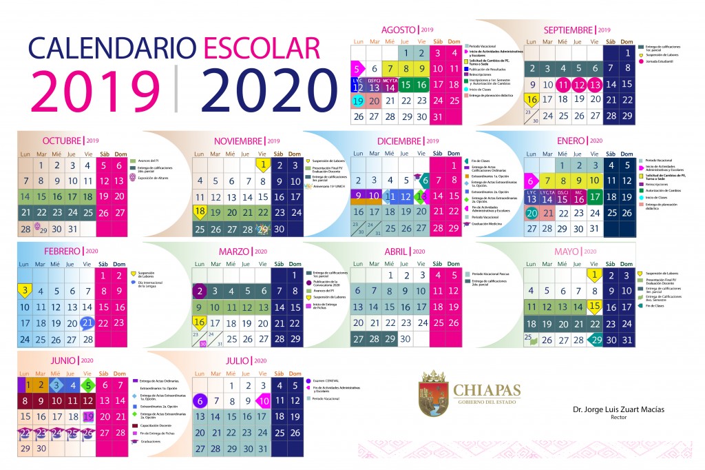 Calendario Escolar 2019 – 2020 | UNICH